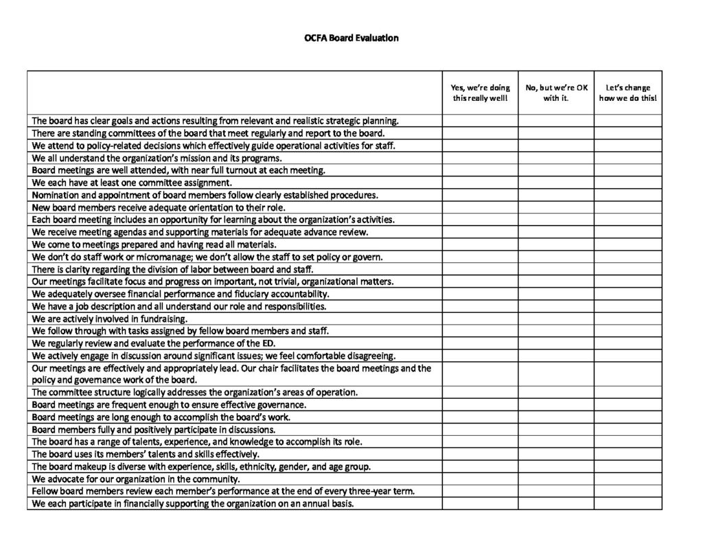 Board Evaluation